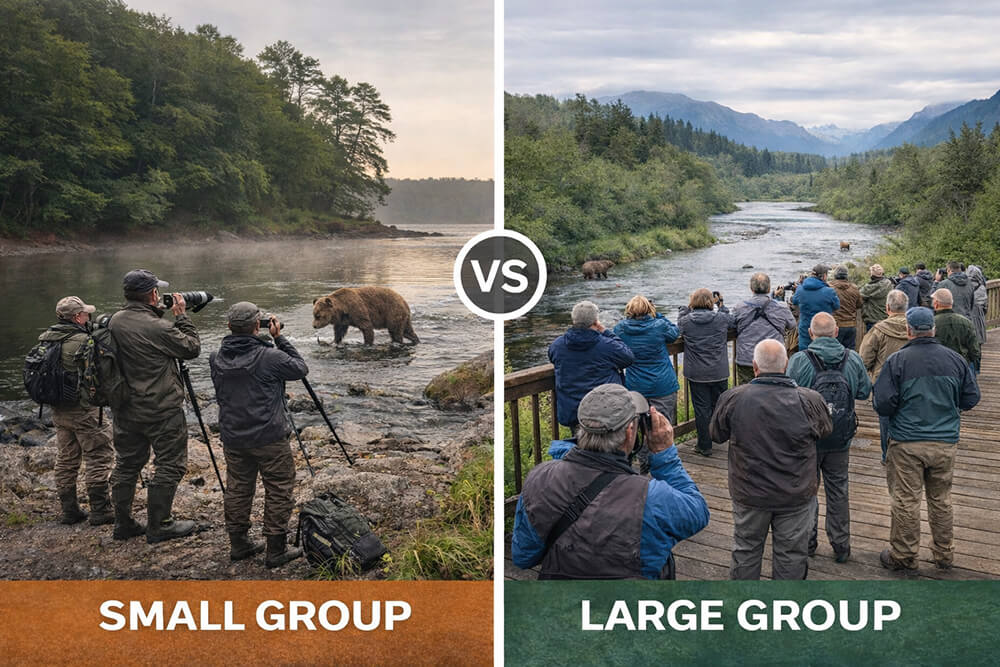 Small vs Large Bear Viewing Tours in Alaska Explained